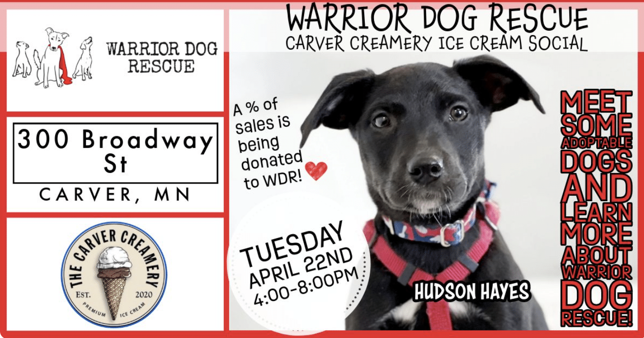 Adoption Event at The Carver Creamery - Warrior Dog Rescue